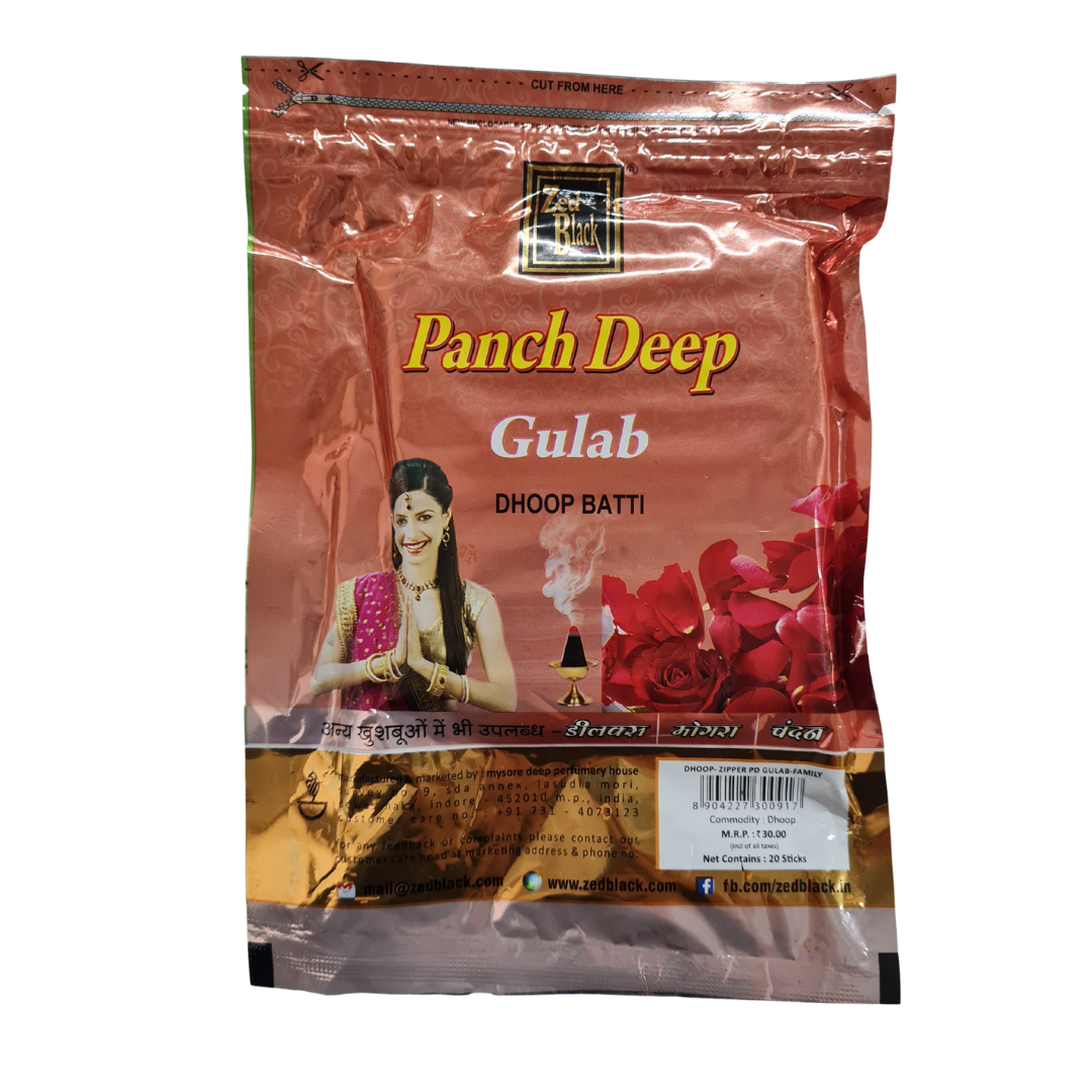 Panch Deep Dhoop Batti Rose 20sticks – IndianSupermarkt