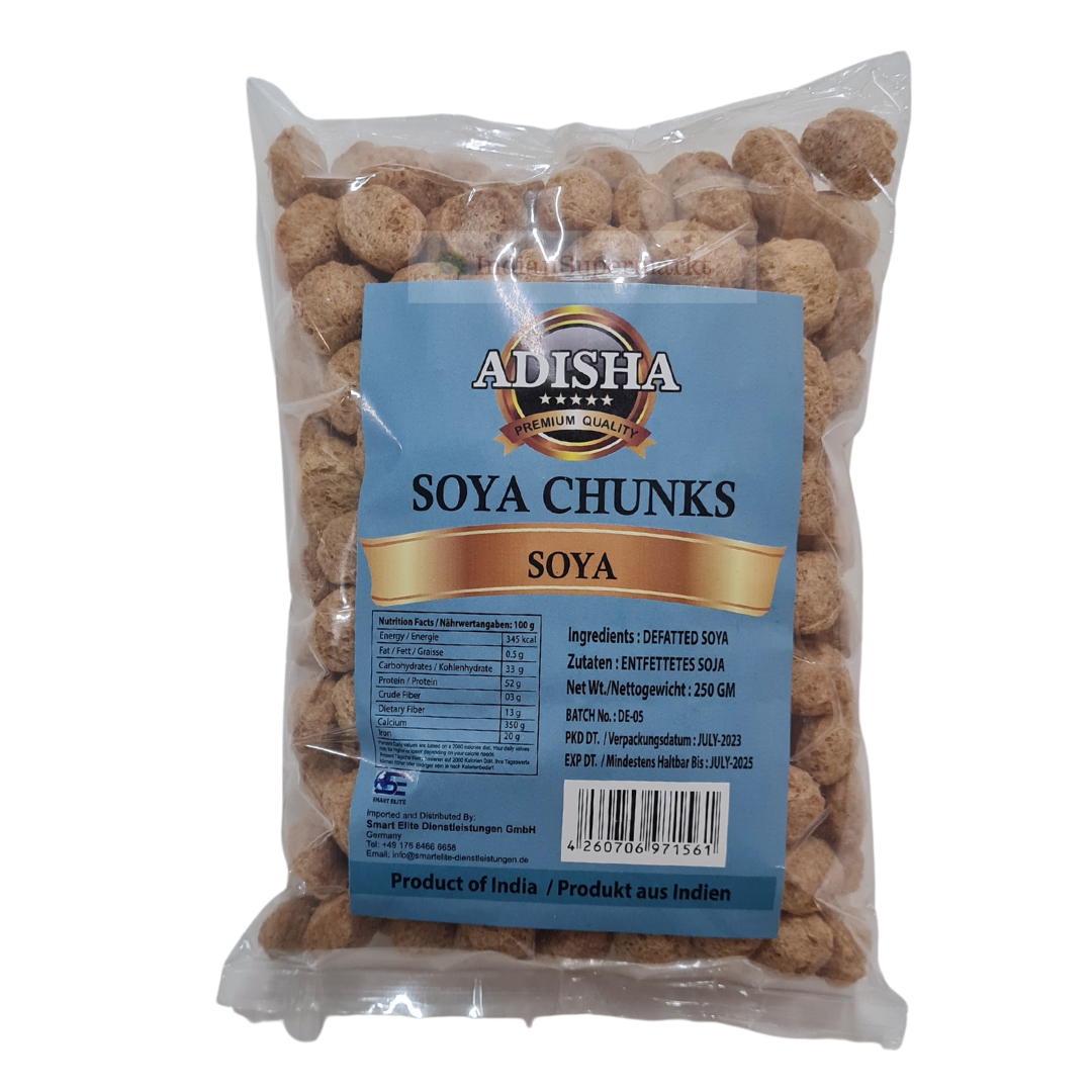 Adisha Soya Chunks 250gm – IndianSupermarkt