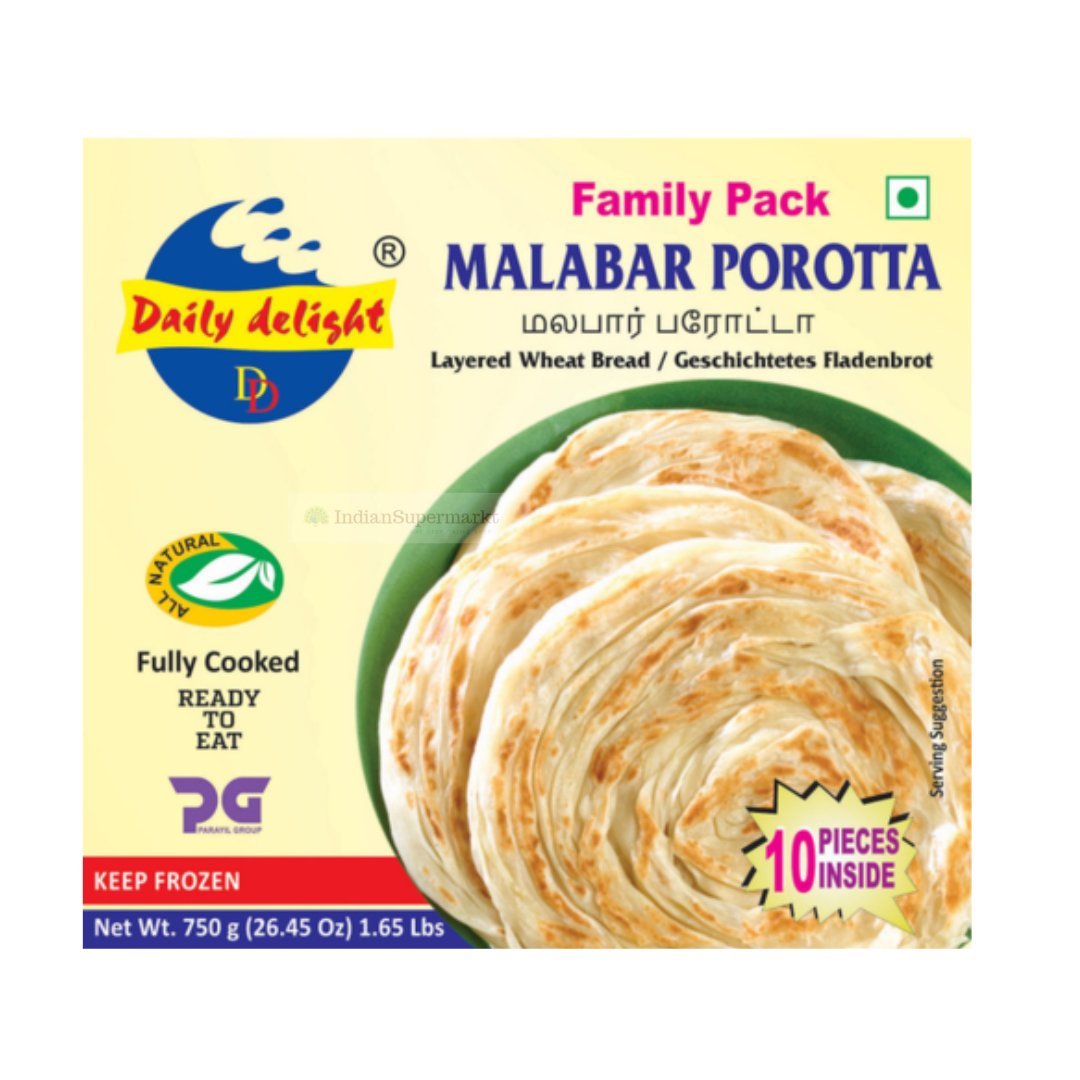 Daily Delight Frozen Malabar Parotta Family Pack -750gm (Delivery in B ...