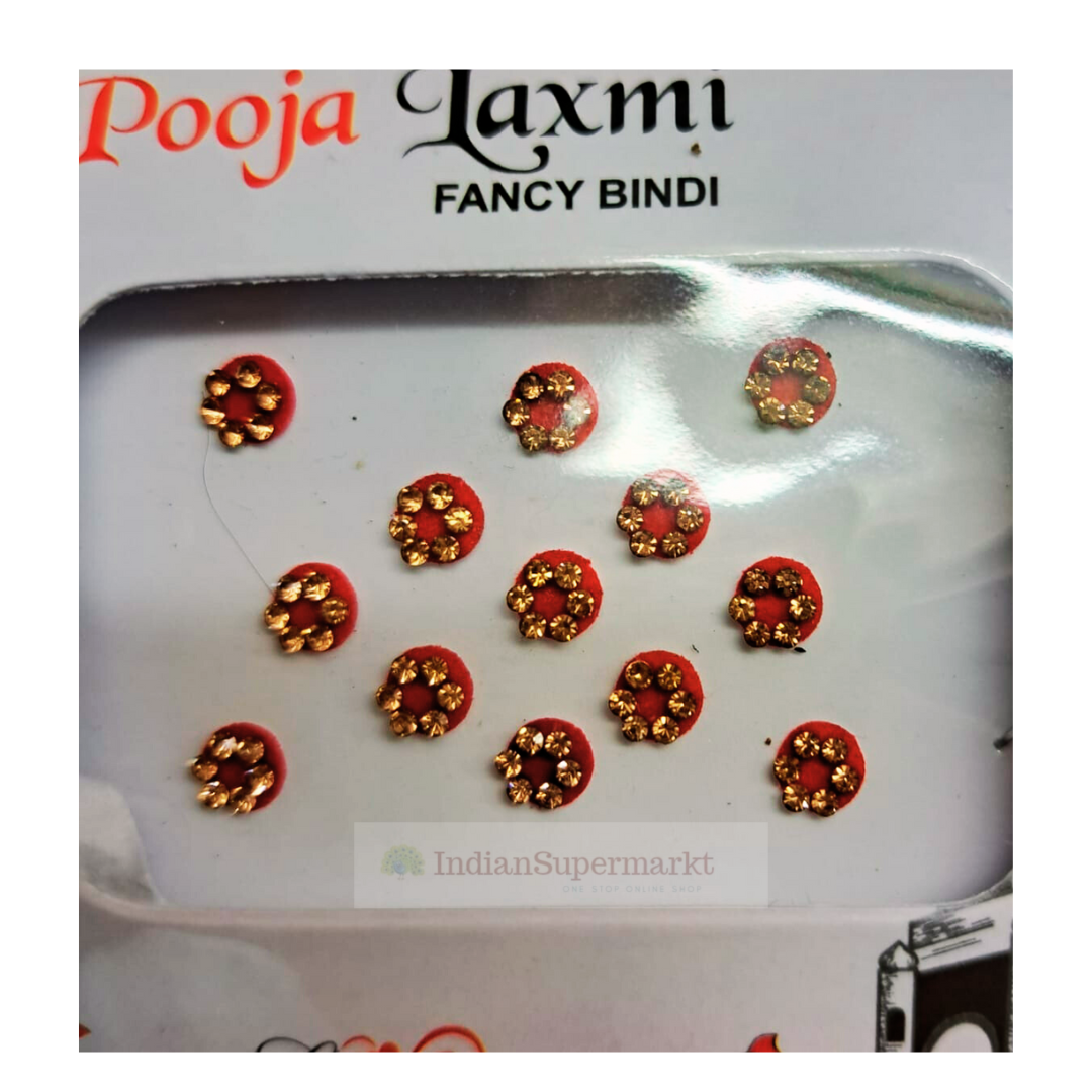 Red Bindi with Golden Gems – IndianSupermarkt