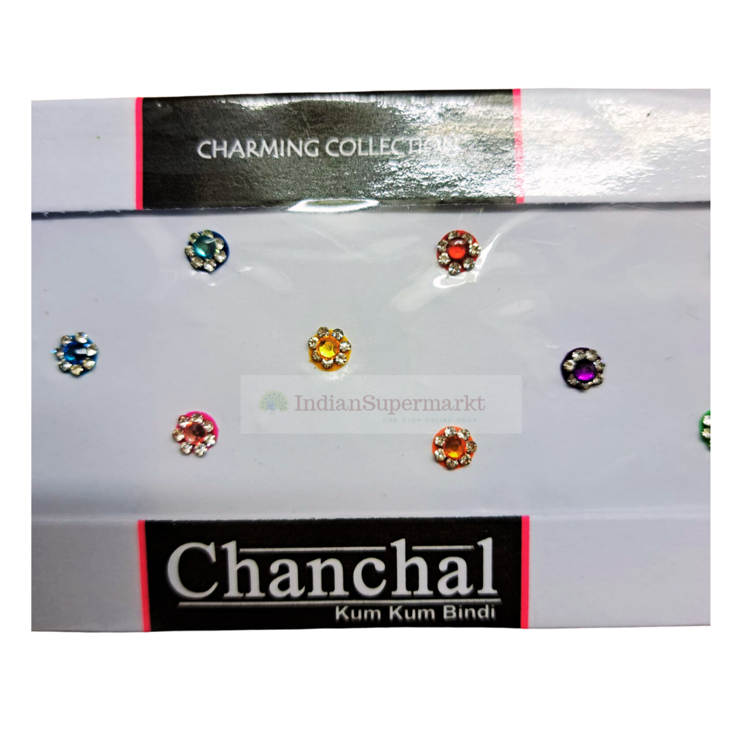 Multicolour Bindi with Silver Gems – IndianSupermarkt