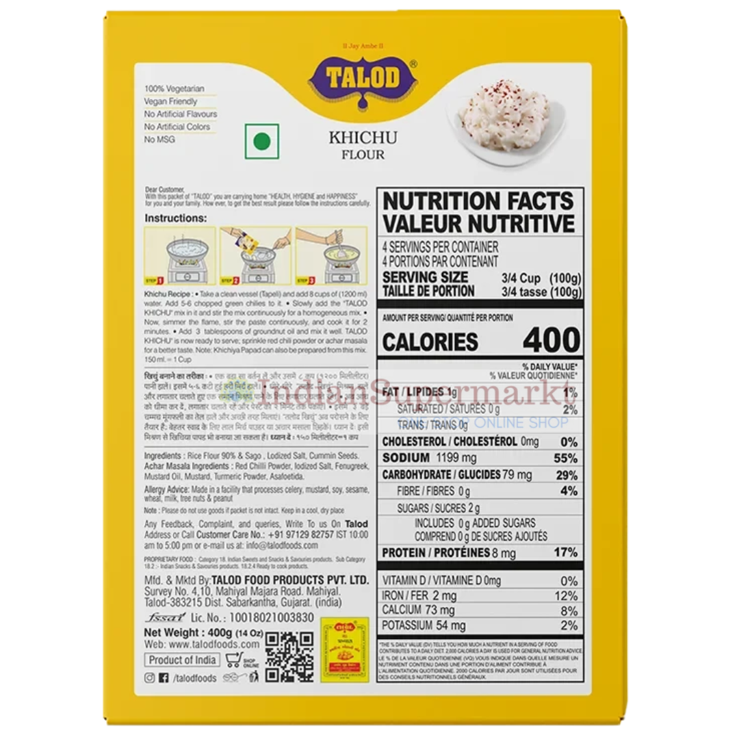 Talod Khichu Mix Flour 400gm – IndianSupermarkt