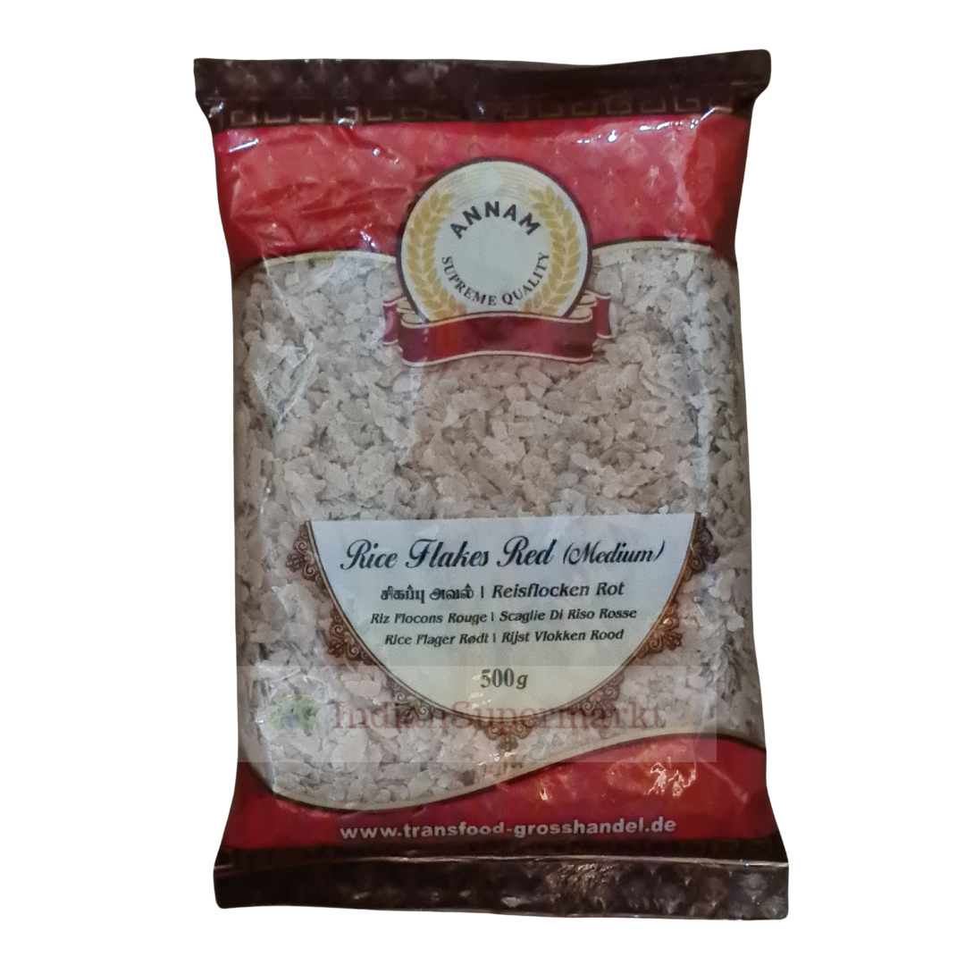 Annam Poha Rice Flakes Red Medium 500gm – IndianSupermarkt