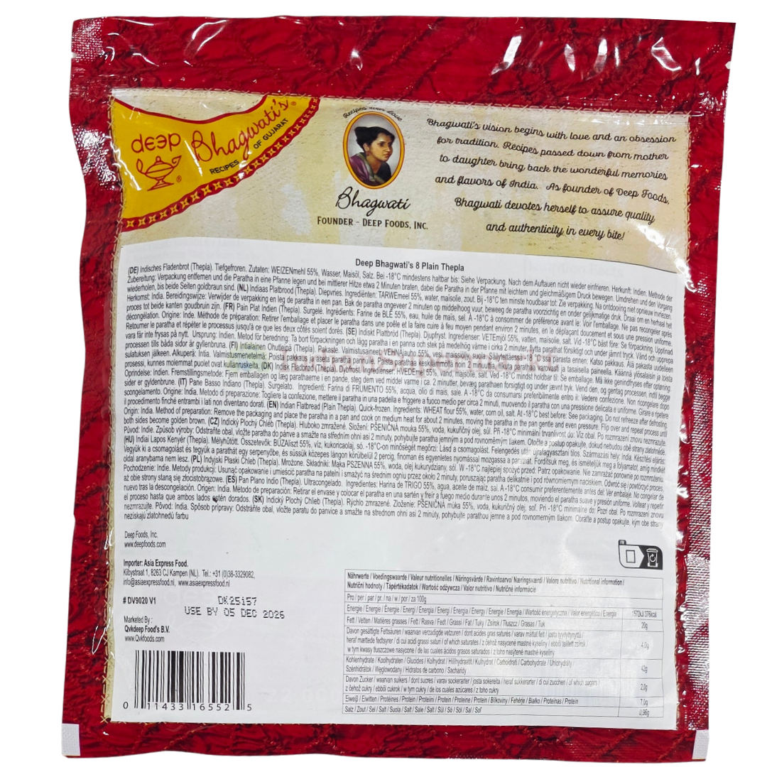 Deep Frozen plain Thepla 8pcs (Deliver only Berlin) – IndianSupermarkt