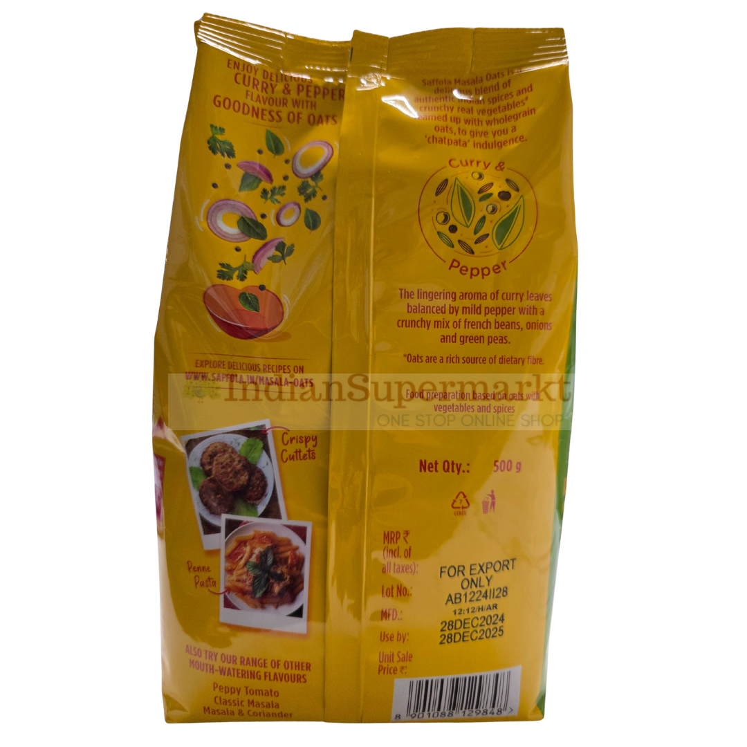 Saffola Masala Oats - Curry & Pepper 500gm – IndianSupermarkt