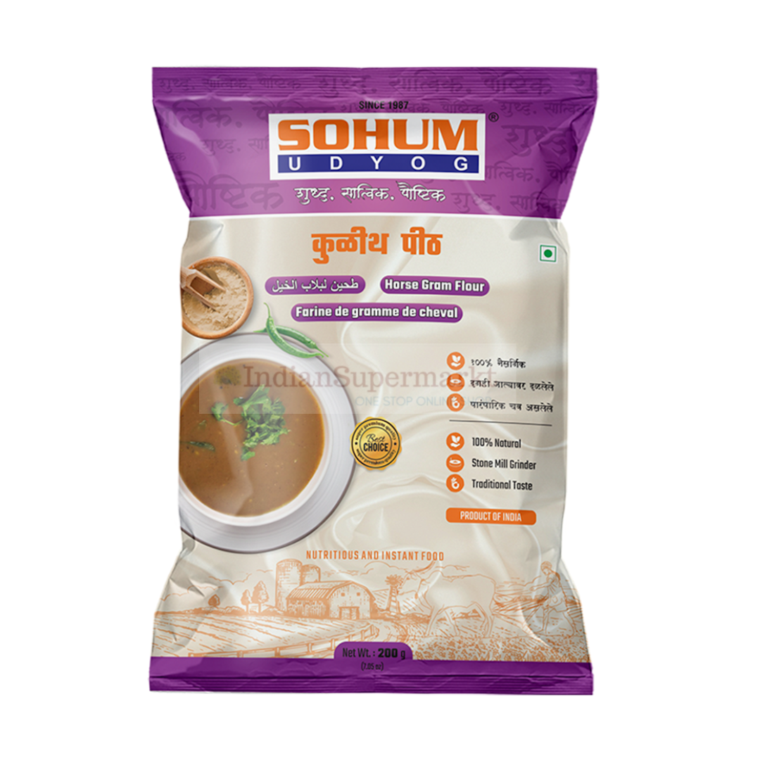 Sohum Udyog Kulthi Peeth or Kulith Dal Flour 200gm (BBD : 02 Aug 2025 ...