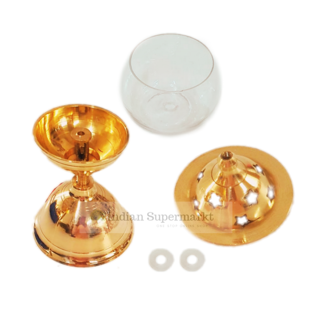 Sri Sai Brass Diya Akhand Jyot with Round Cover No. 2 – IndianSupermarkt