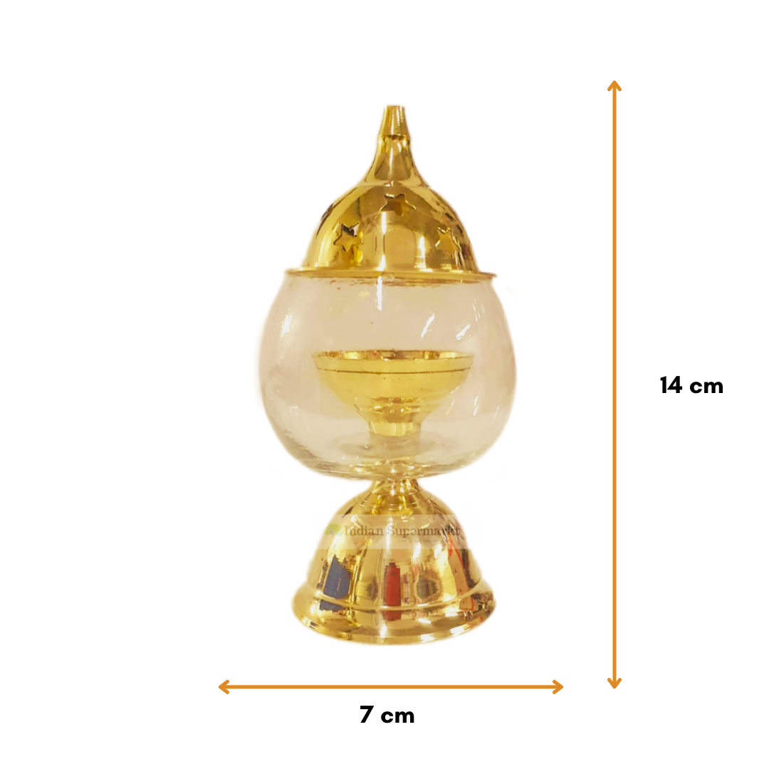 Sri Sai Brass Diya Akhand Jyot with Round Cover No. 2 – IndianSupermarkt
